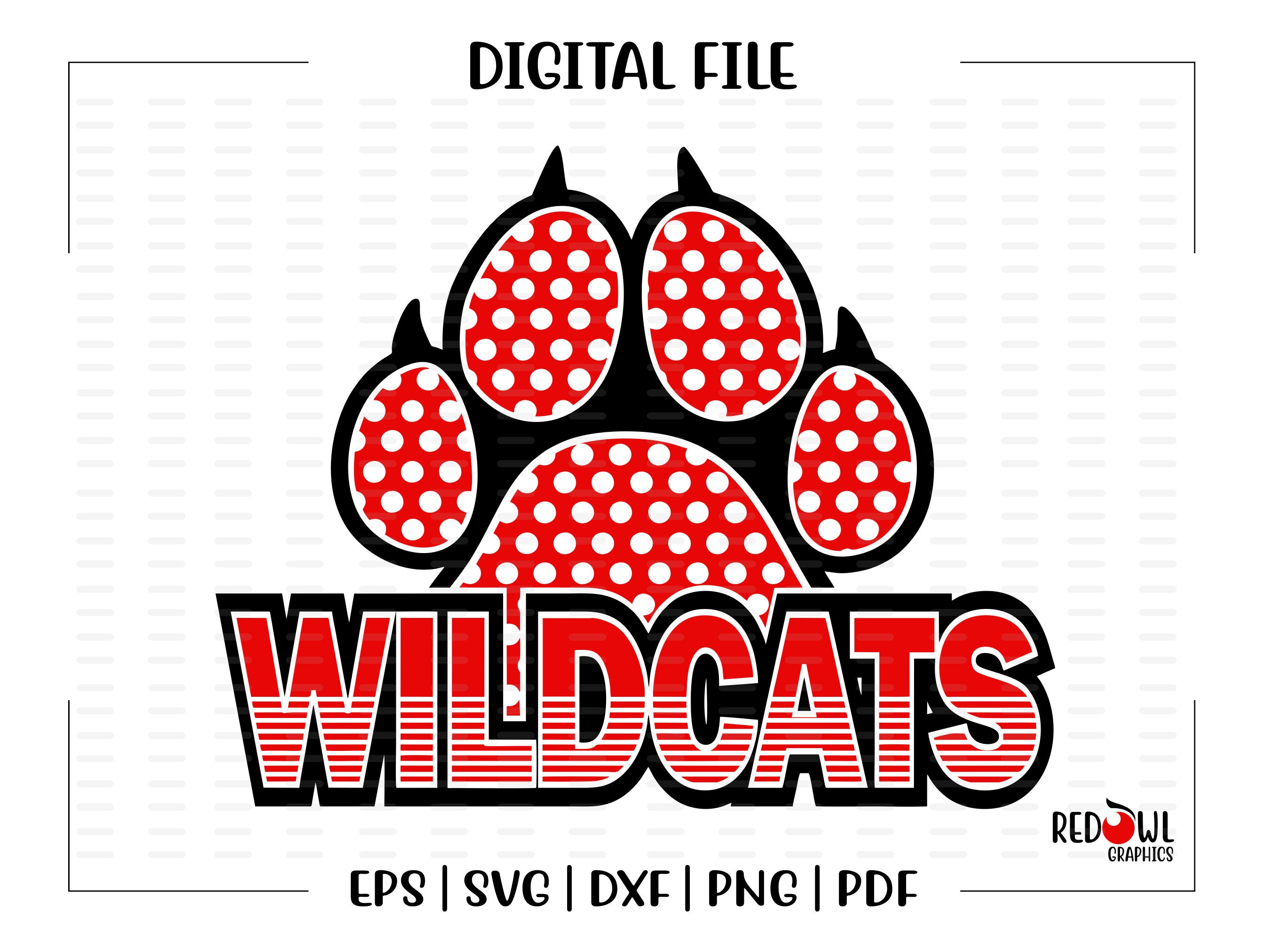 Wildcat Svg Wildcats Svg Wildcat Wildcats Mascot Paw | Etsy
