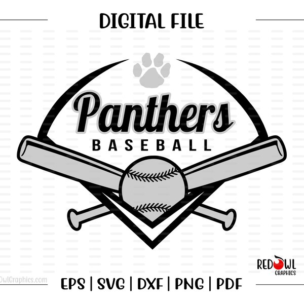 Panthers Baseball Svg - Etsy