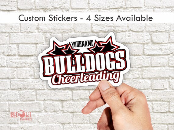 Personalized Bulldog Cheerleading Sticker Mascot School - Etsy