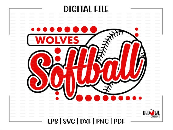Softball Svg Wolves Softball Svg Wolves Wolf Softball | Etsy