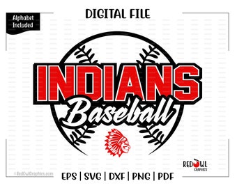 Indian Baseball Mascot SVG Digital Cut File PNG - Etsy
