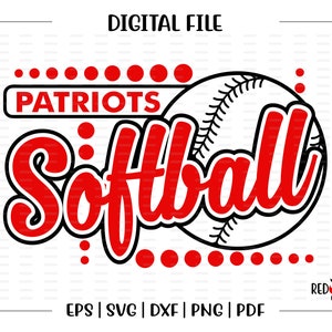Patriot Softball Svg, Softball Svg, Patriot, Patriots, Softball, Design ...