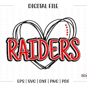 Raider Svg, Raiders Svg, Heart, Love, Raider, Raiders, Svg, Dxf, Eps ...