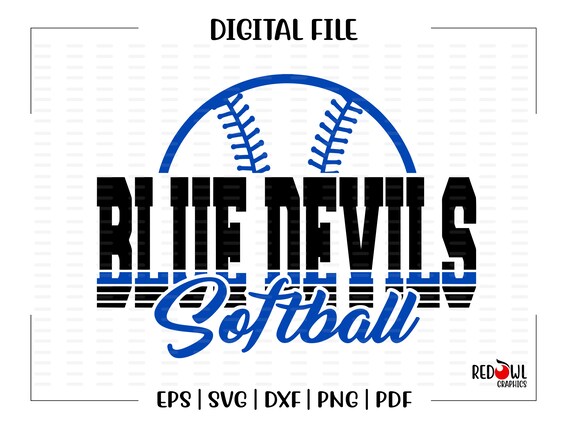 Softball Svg Blue Devil Softball Svg Blue Devil Softball | Etsy