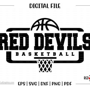 Basketball Svg, Red Devil Basketball, Red Devil Svg, Devil, Basketball ...