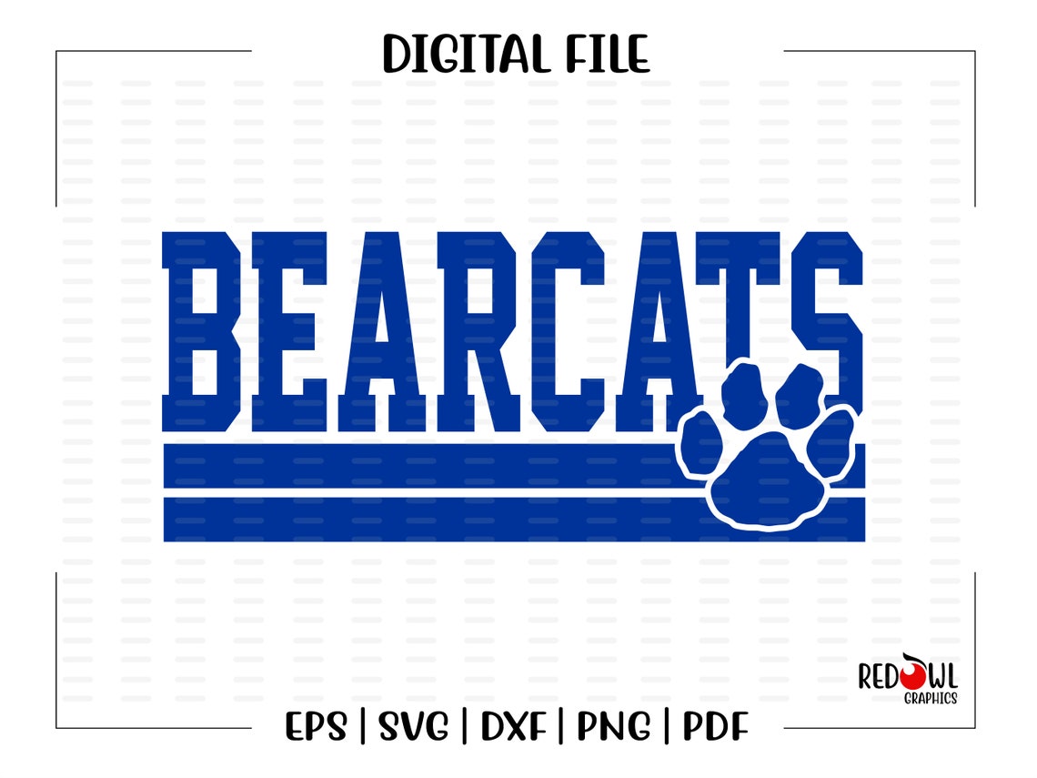 Bearcat Svg Bearcats Svg Bearcat Bearcats Mascot School - Etsy