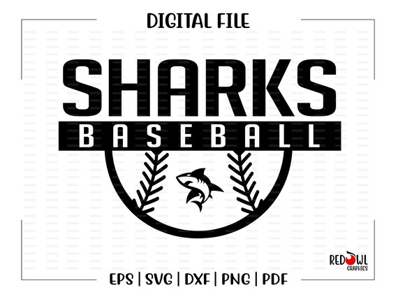 Shark Baseball Svg Baseball Svg Shark Sharks Baseball - Etsy