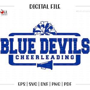 Cheerleader Svg, Blue Devil Cheerleader, Blue Devil, Cheer, Cheerleader ...