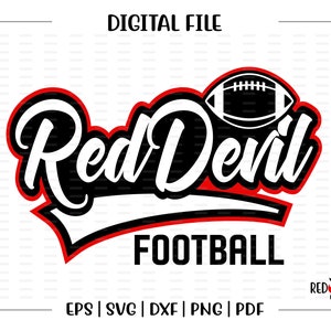 Red Devil Football Svg, Football Svg, Red Devil, Red, Devils, Football ...