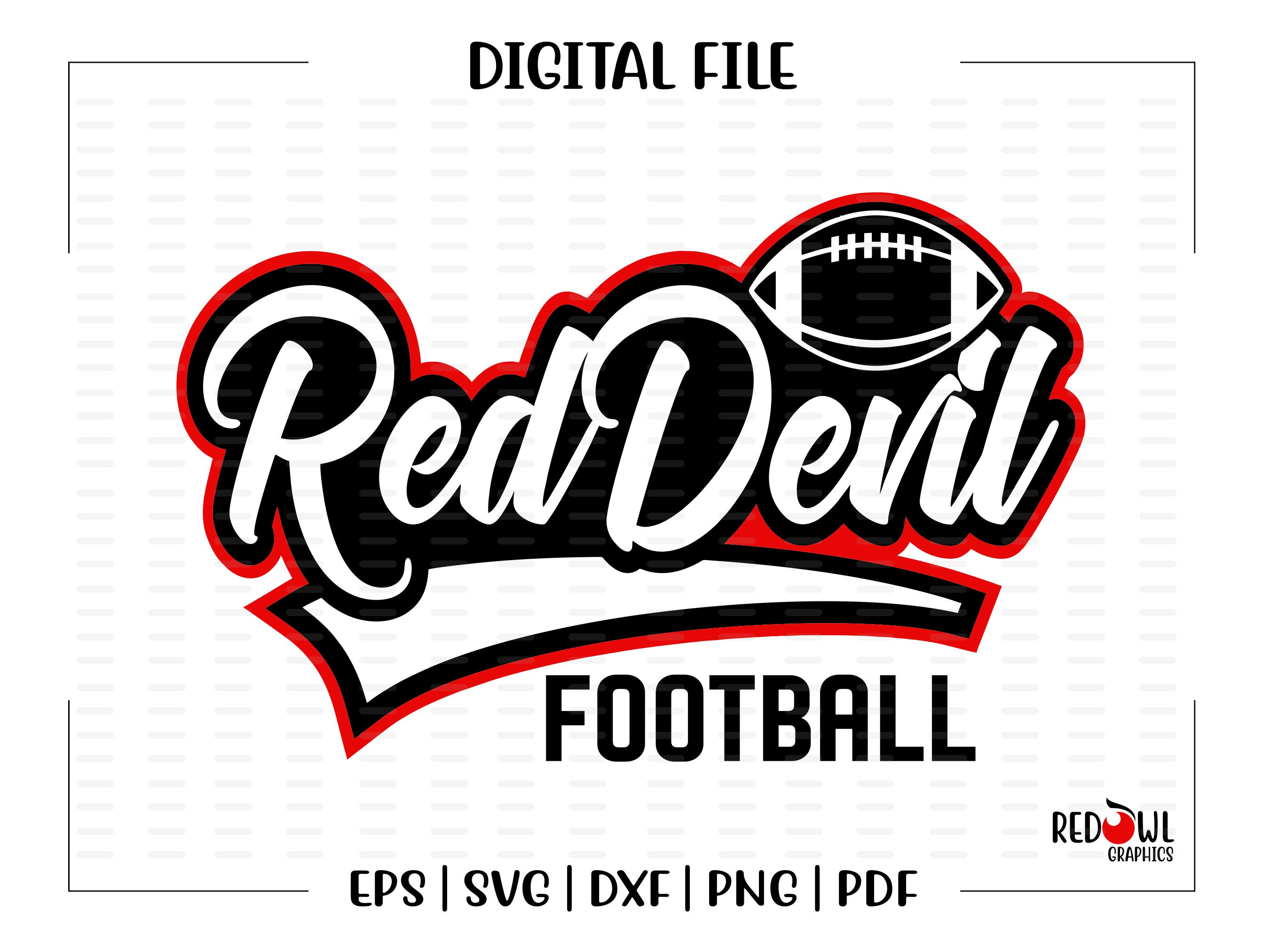 Red Devil Football Svg Football Svg Red Devil Red Devils | Etsy