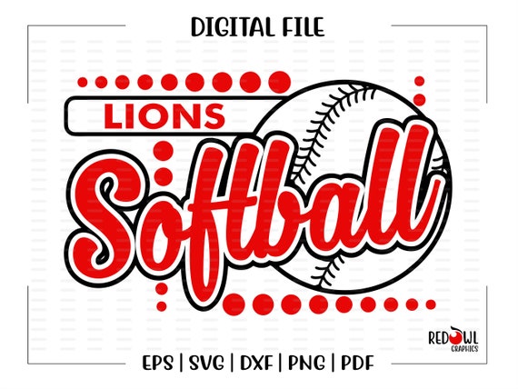 Softball Svg Lion Softball Svg Lion Lions Softball Svg | Etsy