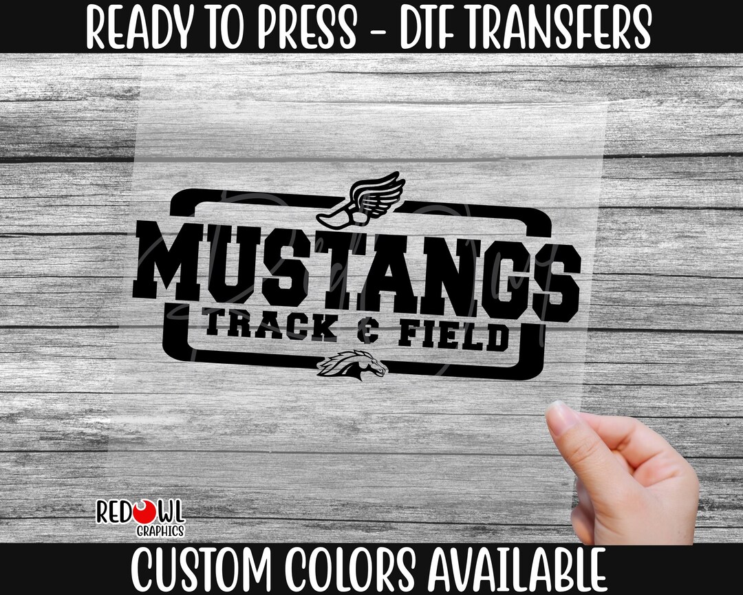 Track DTF, Ready to Press, Mustangs, Mustang DTF, Track and Field, Heat ...