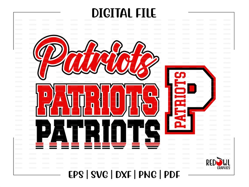 Patriot Svg Patriots Svg Patriot Script Block Mascot | Etsy