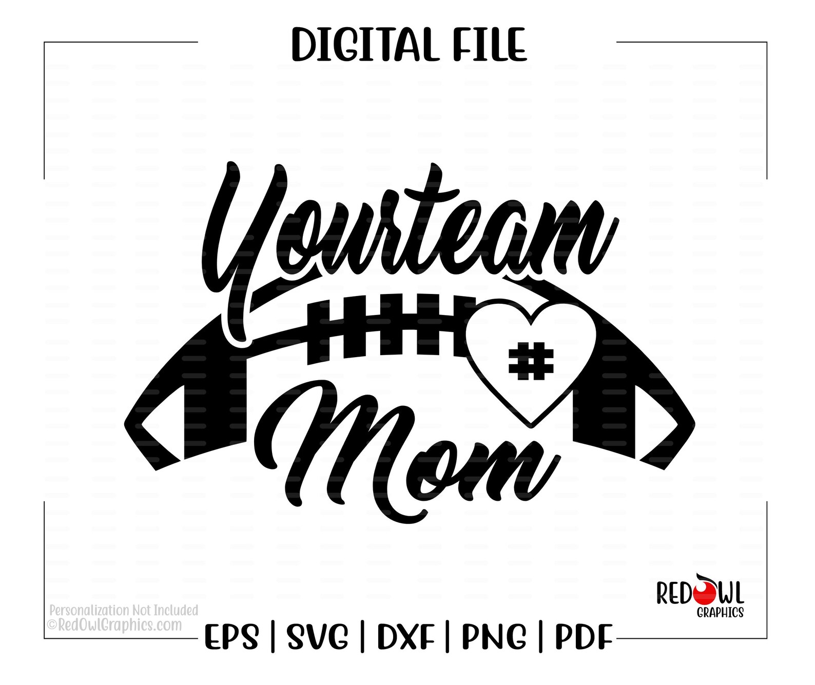 Custom, Personalized, Football Mom Svg, Football, Mom, Team, Mascot ...