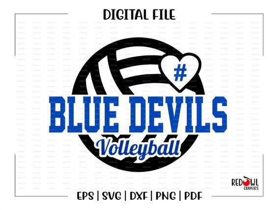 Volleyball Svg Blue Devil Volleyball Svg Blue Devil - Etsy