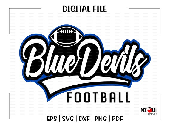 Football Svg Blue Devil Svg Blue Devil Football Devil Blue | Etsy