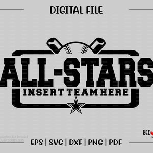 All Star Svg, All-star Svg, Baseball Svg, Baseball, All Stars, Allstar ...