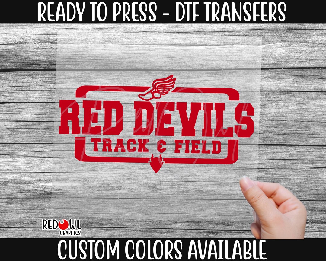 Ready to Press, Red Devils DTF, Track and Field DTF, Red Devils, Track ...