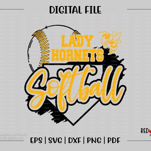 Softball Svg, Lady Hornet Softball Svg, Lady, Hornet, Hornets, Softball ...