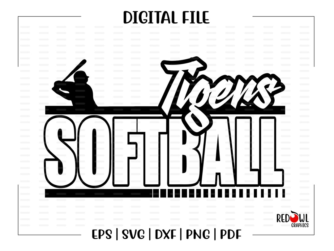 Softball Svg, Tiger Softball Svg, Tiger, Tigers, Softball, Svg, Dxf ...