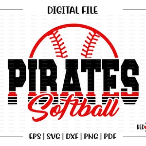 Softball Svg, Pirate Softball Svg, Pirate, Pirates, Softball, Svg, Dxf ...