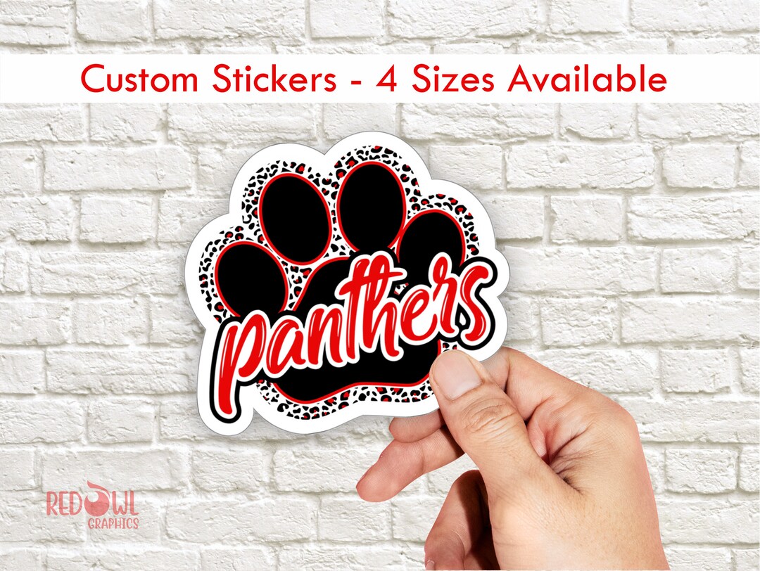 Personalized Panther Sticker, Mascot, School, Spirit, Panther, Paw ...