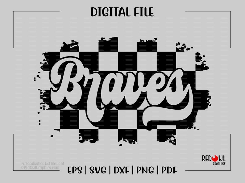 Braves Svg, Braves, Brave Svg, Brave, Retro, Checker Board, Mascot, Svg ...