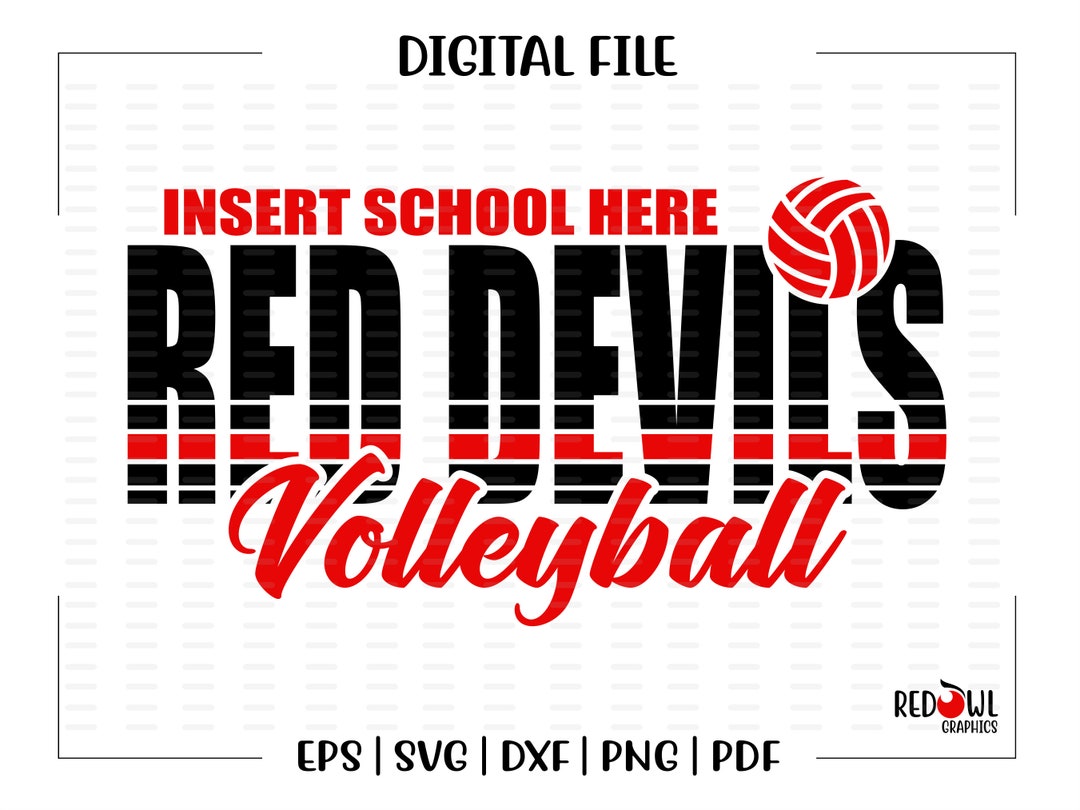 Volleyball Svg, Red Devil Volleyball Svg, Red Devil, Devil, Volleyball ...