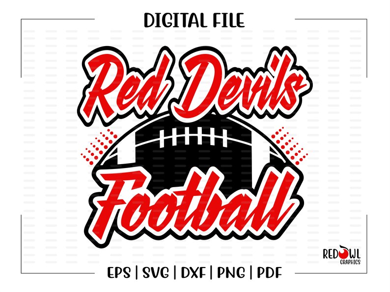 Red Devil Football Svg Football Svg Red Devil Red Devils | Etsy