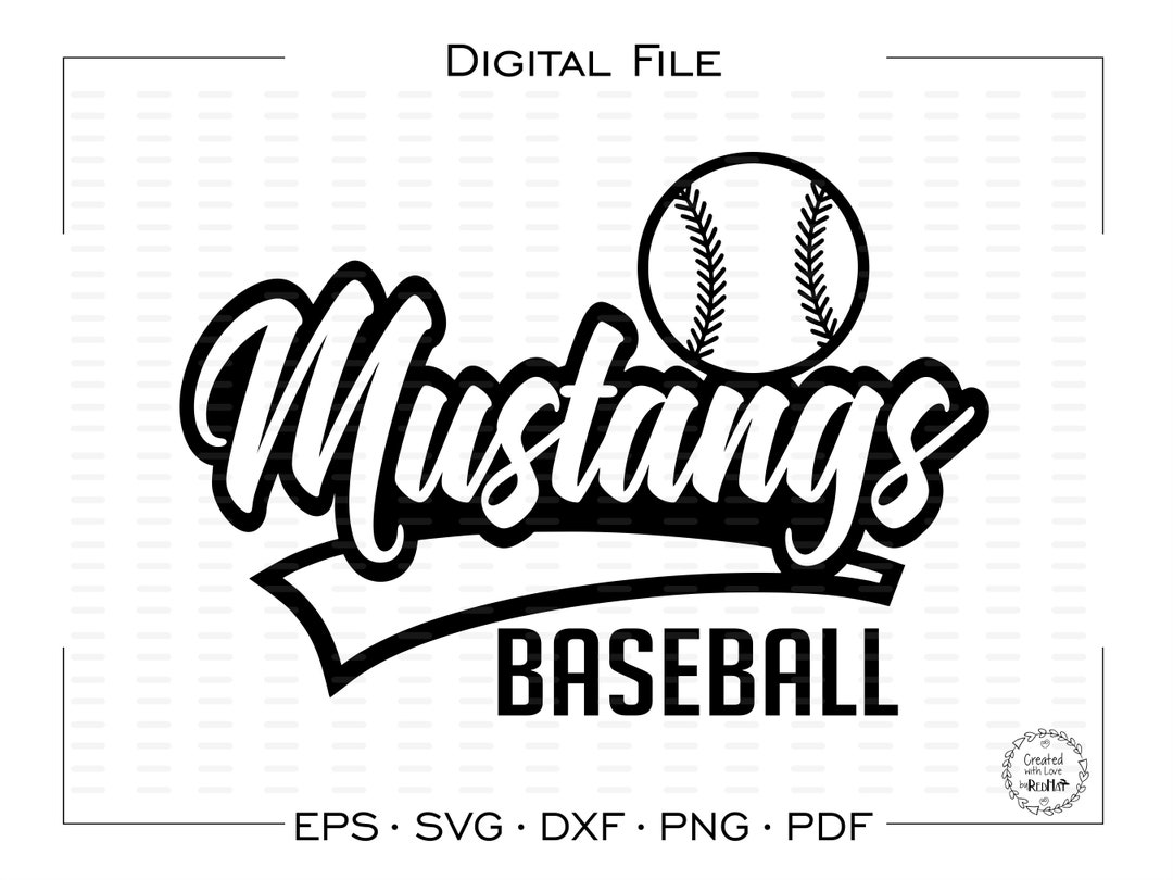 Mustang Baseball Svg, Baseball Svg, Mustang, Mustangs, Baseball, Vector ...