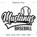 Mustang Baseball Svg, Baseball Svg, Mustang, Mustangs, Baseball, Vector ...