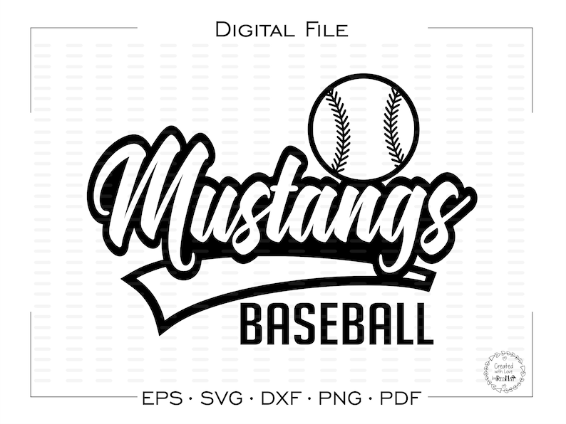 Mustang Baseball Svg Baseball Svg Mustang Mustangs | Etsy