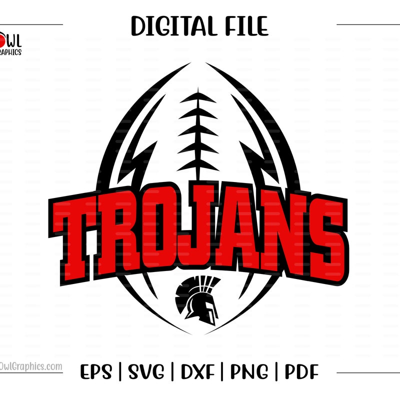 Trojans Football Svg - Etsy