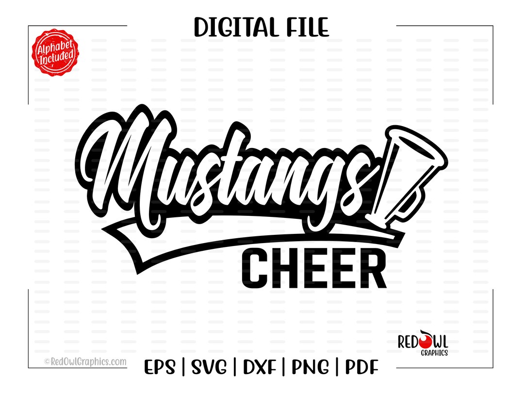 Cheer Svg, Mustang Cheer Svg, Mustang, Mustangs, Cheer, Cheerleader ...