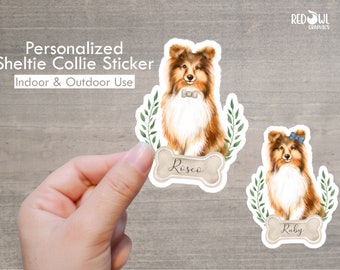 Sheltie Sticker, Shetland Sheepdog Sticker, Sheltie Decal, Cute Sheltie ...