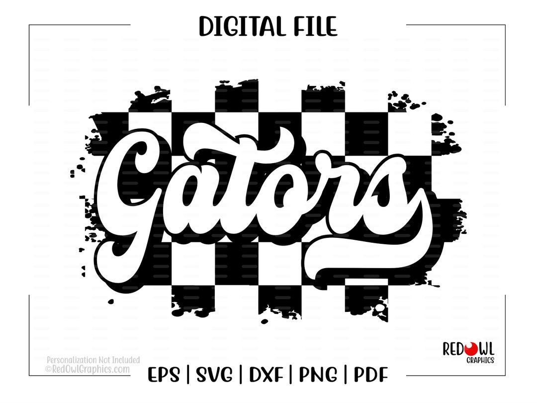 Gator Svg, Gators Svg, Gator, Gators, Retro, Checker Board, Htv, Svg ...