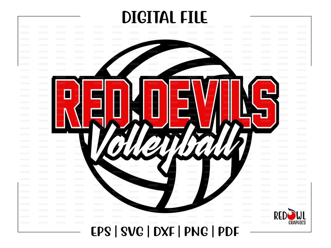 Volleyball Svg, Red Devil Volleyball Svg, Red Devil, Devil, Volleyball ...