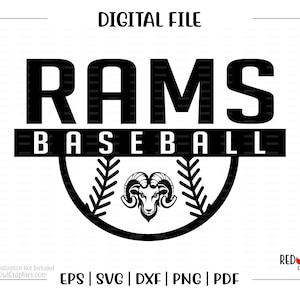 Rams Baseball Svg, Baseball Svg, Ram, Rams, Baseball, Design, Svg, Dxf ...