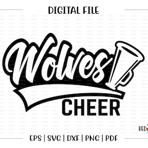 Cheer Svg, Wolves Cheer Svg, Cheerleading, Wolves, Wolf, Cheerleading ...