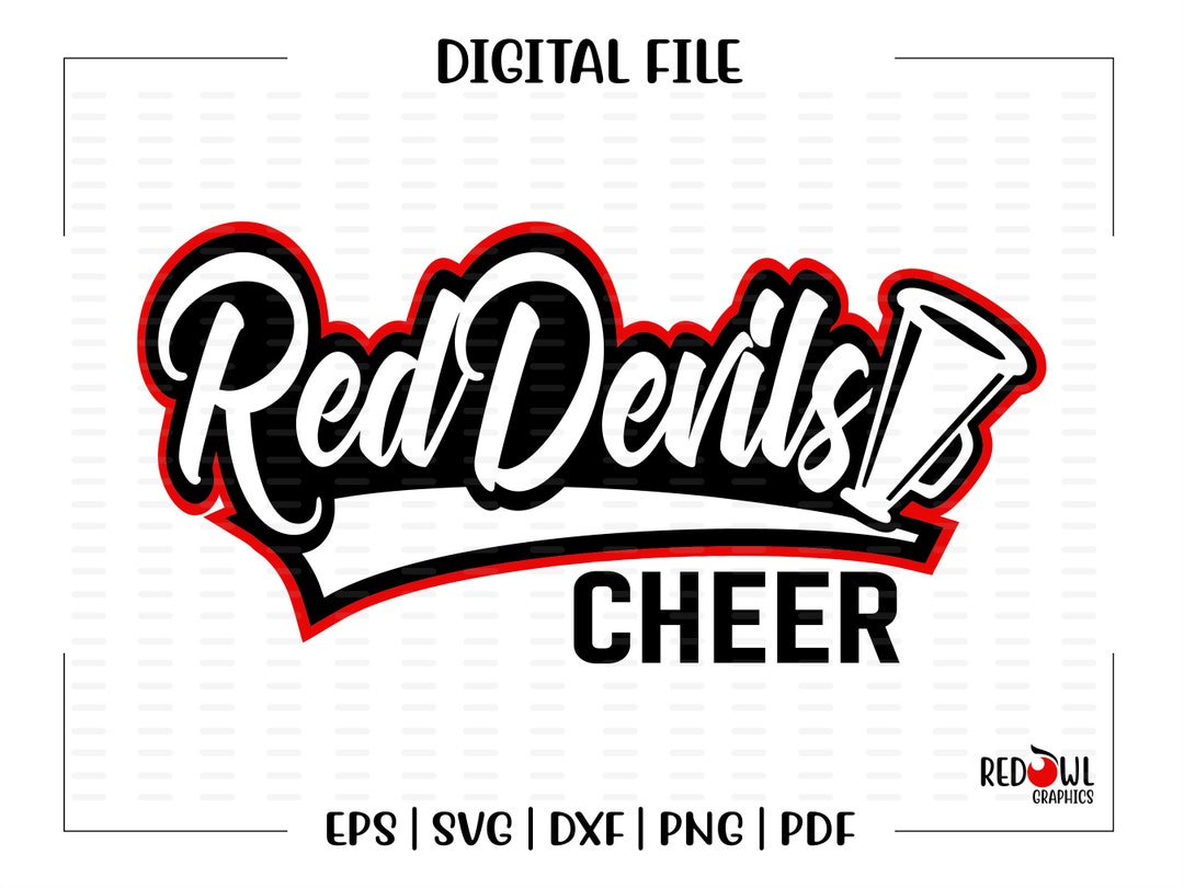 Cheerleader Svg, Red Devil Cheerleader, Red, Devil, Devils, Cheer ...