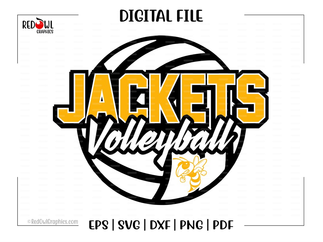 Volleyball Svg, Jackets Volleyball Svg, Yellowjacket, Yellow Jacket ...