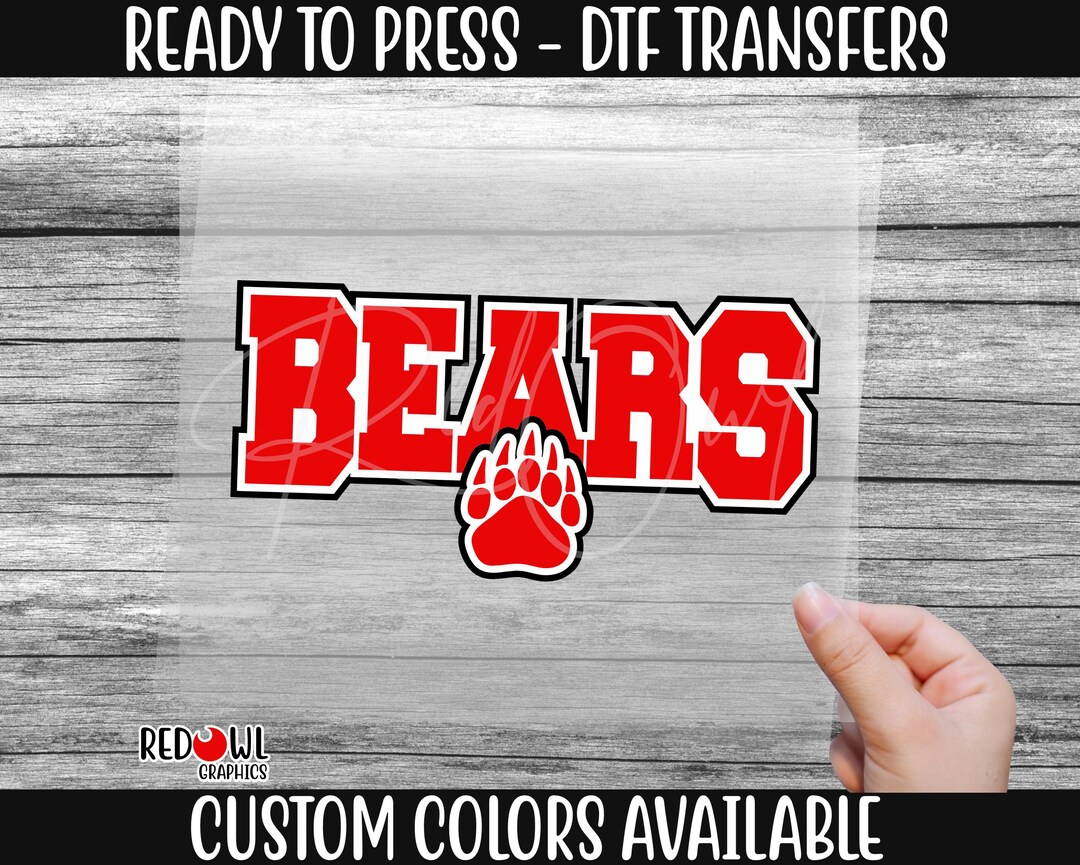 Ready to Press, Bears, Bears DTF, Custom DTF Transfer, Heat Transfer ...