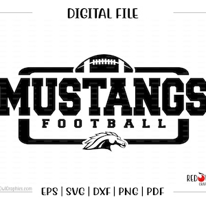 Football Svg, Mustang Football, Mustang, Mustangs, Football, Svg, Dxf, Eps, Png, Pdf ...