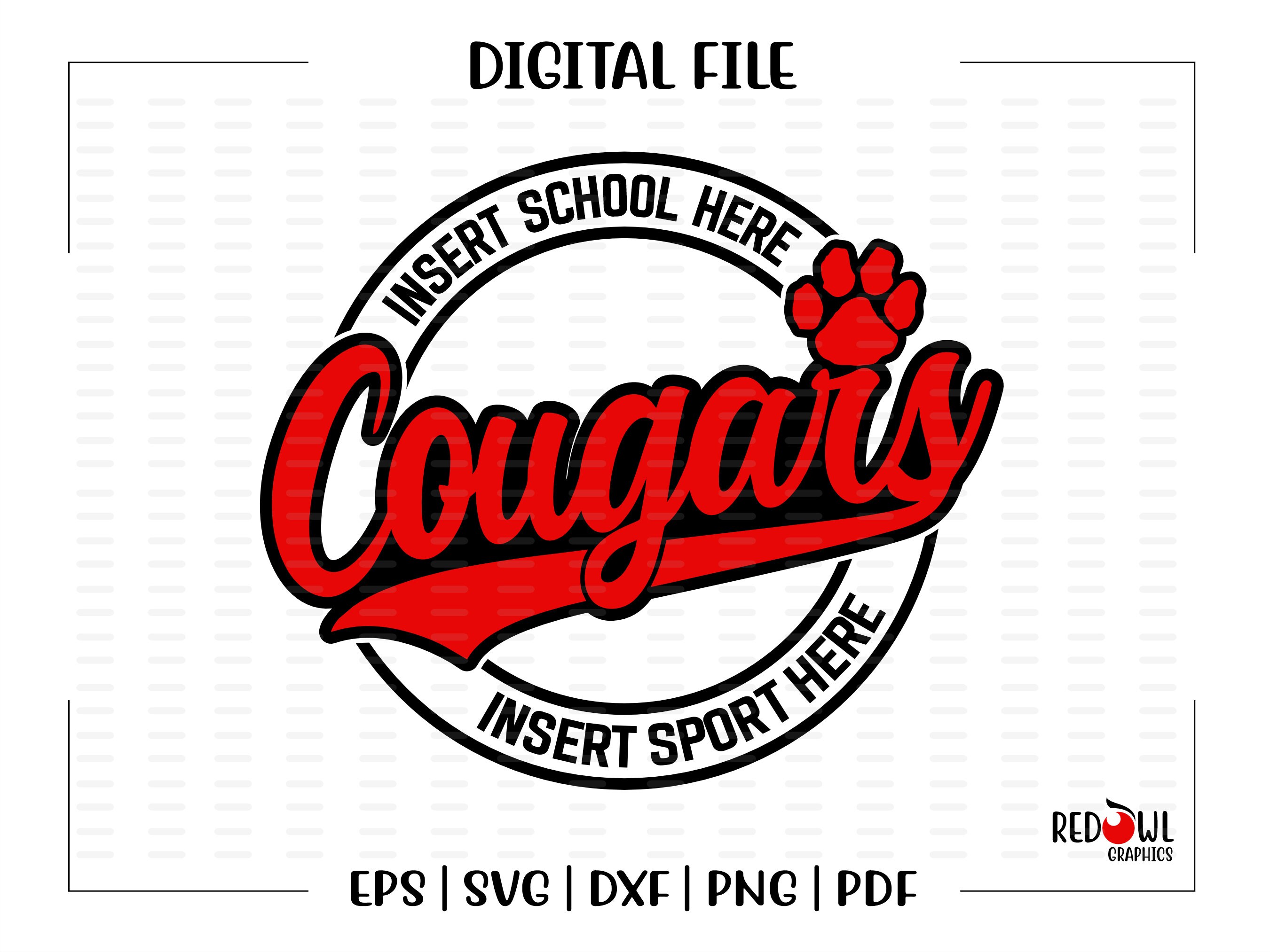 Cougar Svg, Cougars Svg, Cougar, Cougars, Clipart, Mascot, School, Svg ...