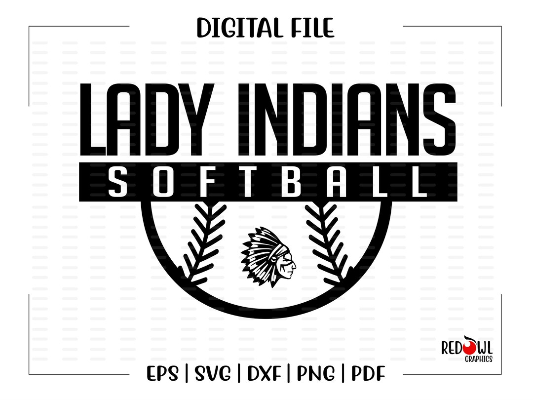 Softball Svg, Lady Indian Softball Svg, Lady, Indian, Indians, Softball ...