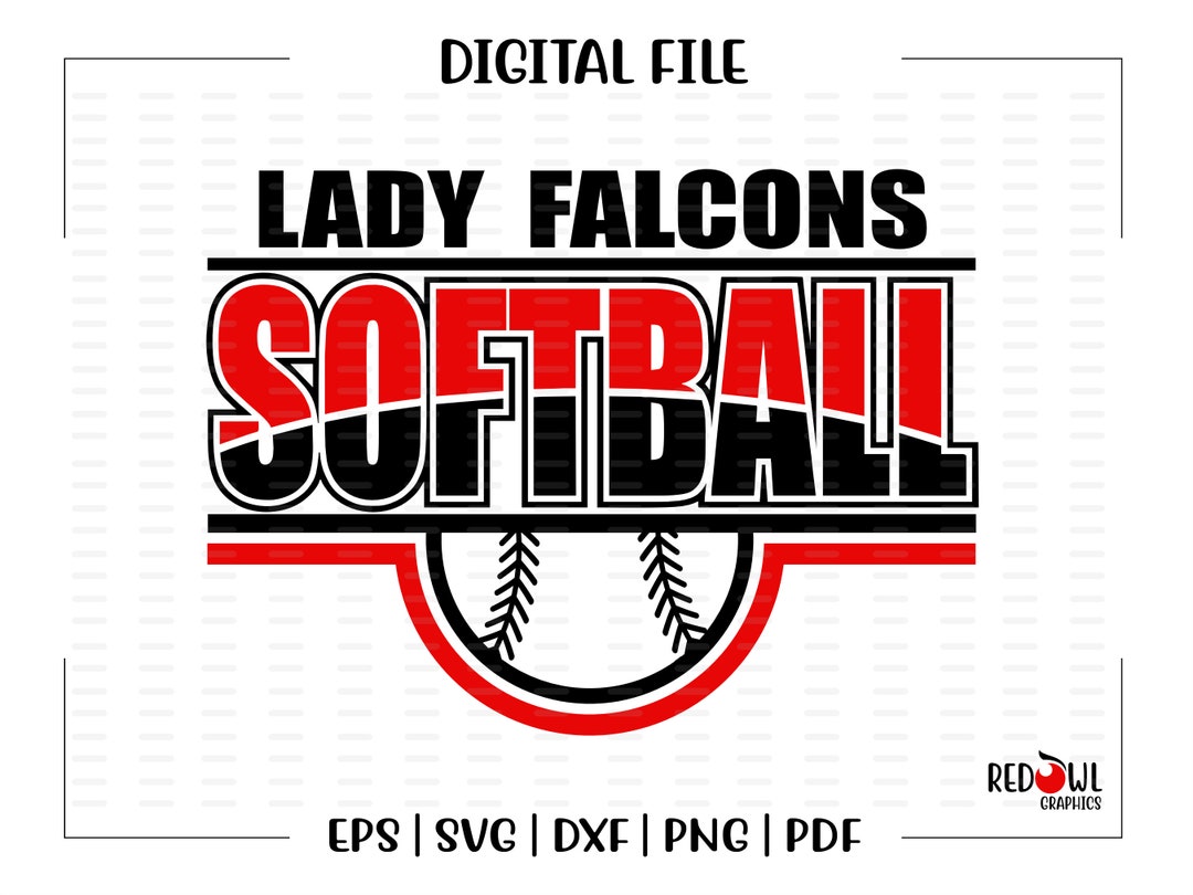 Softball Svg, Lady Falcons Softball Svg, Falcon, Falcons, Lady ...