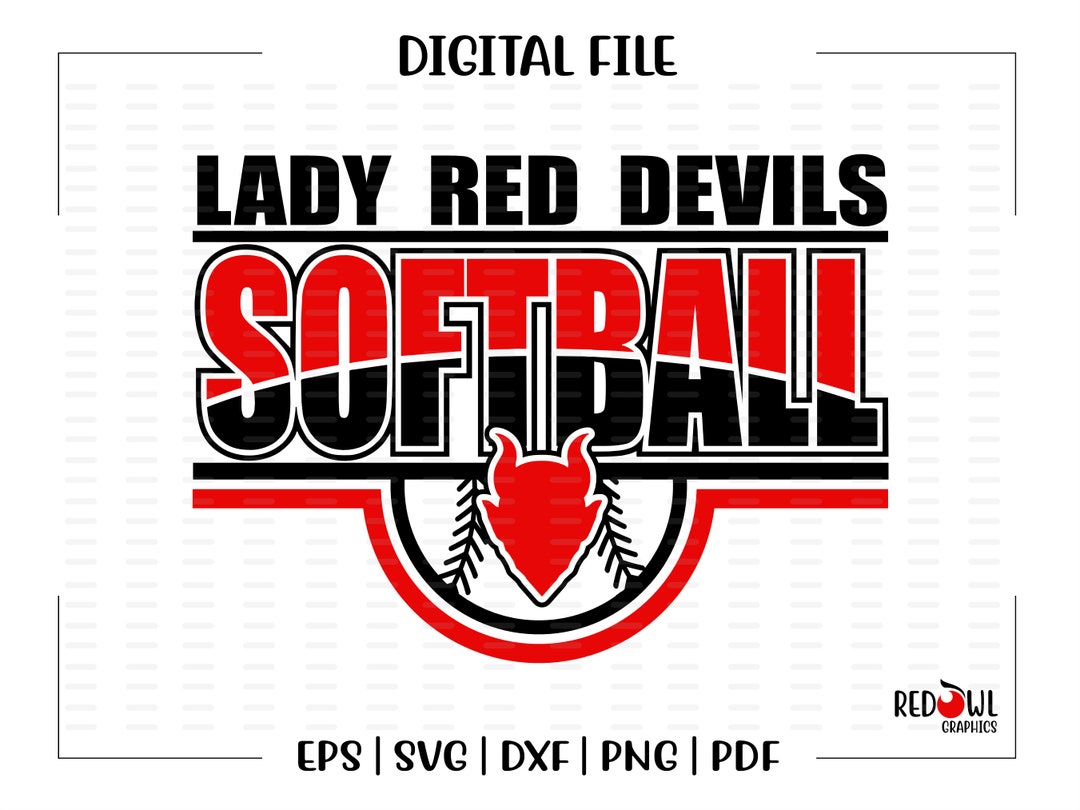 Softball Svg, Red Devil Softball Svg, Red Devil, Devil, Softball, Svg ...