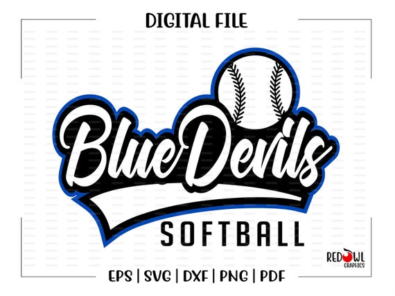 Softball Svg Blue Devil Softball Svg Blue Devil Softball - Etsy