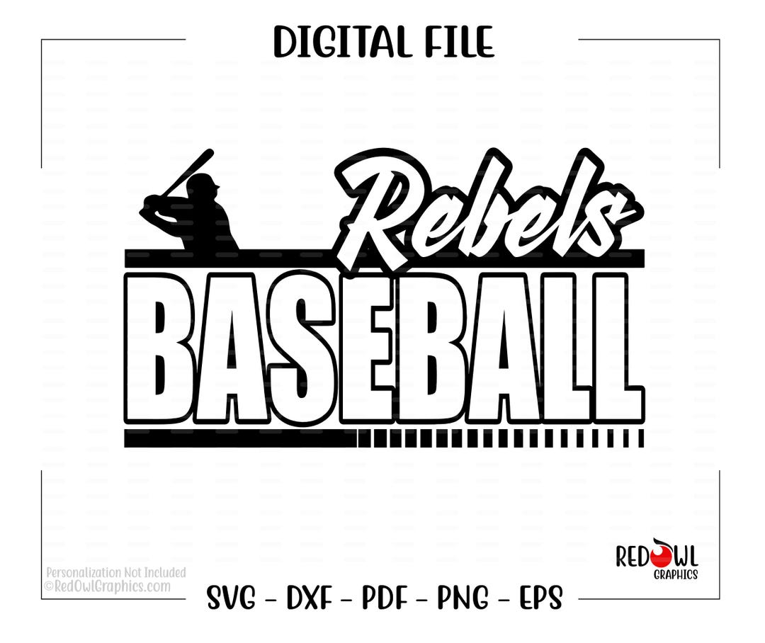 Baseball Svg, Rebel Baseball Svg, Rebel, Rebels, Baseball, Svg, Dxf ...