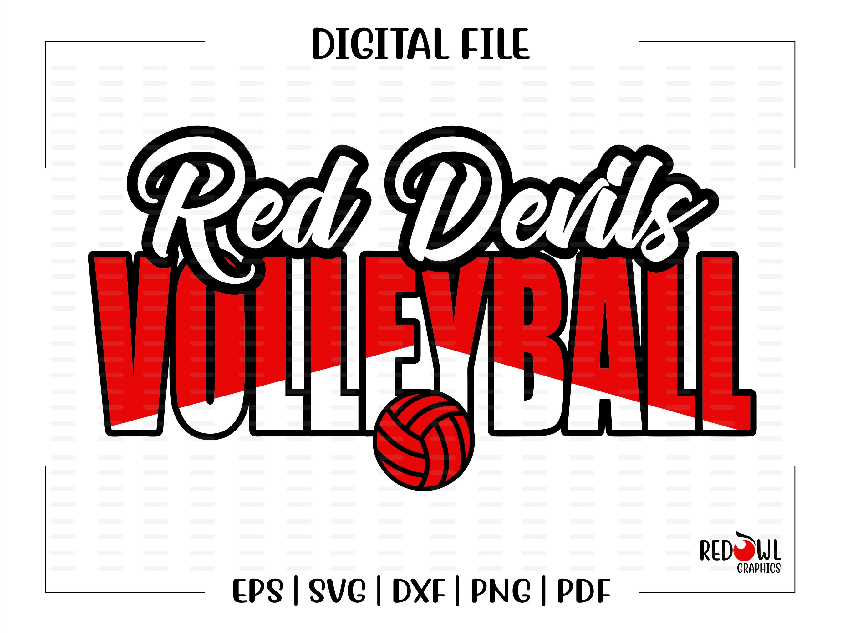 Volleyball Svg, Red Devil Volleyball Svg, Red Devil, Devil, Volleyball ...